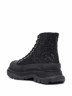 Alexander McQueen Tread Slick Glitter Ankle Boots