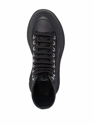 Alexander McQueen Tread Slick Glitter Ankle Boots