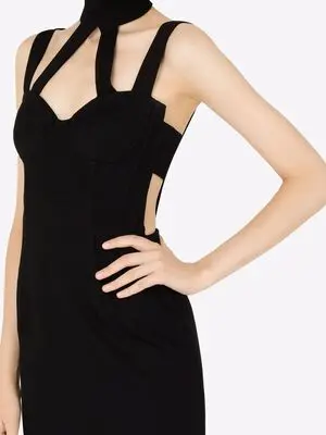 Dolce & Gabbana Halterneck Sable Minidress