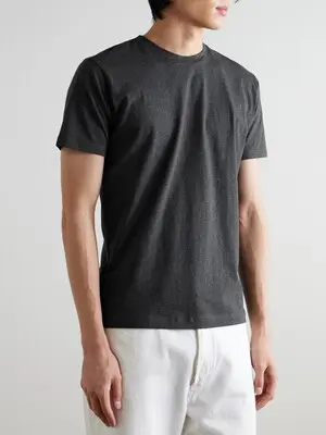 Sunspel Riviera Organic Cotton-jersey T-shirt - Gray
