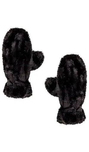 Apparis Coco Faux Fur Mittens - Noir