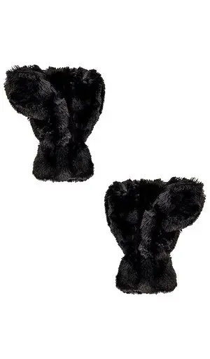 Apparis Coco Faux Fur Mittens - Noir