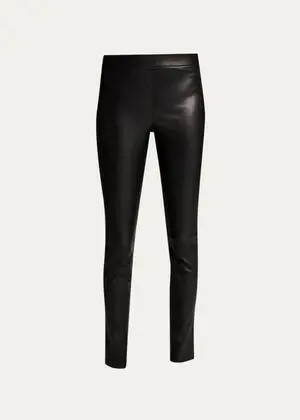 Theory Adbelle Skinny Leather Leggings - Black
