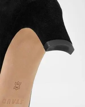 Staud Wally Suede Knee-High Boots Black
