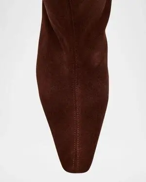 Staud Wally Suede Knee-high Boots - Mahogany
