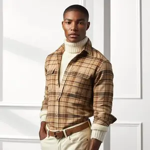 Ralph Lauren Plaid Flannel Shirt Classic Camel Multi Plaid