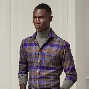 Ralph Lauren Plaid Flannel Shirt Dark Taupe Multi