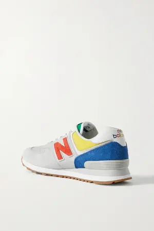 Staud New Balance 574 Suede And Mesh Sneakers
