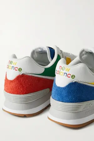 Staud New Balance 574 Suede And Mesh Sneakers