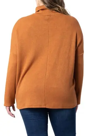 KIYONNA Paris Turtleneck Tunic Sweater - Camel