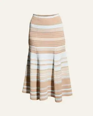 Giorgio Armani Stripe Knit Midi Skirt
