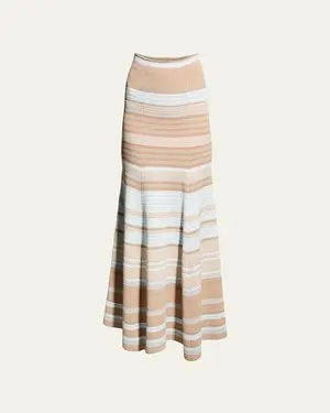 Giorgio Armani Stripe Knit Midi Skirt