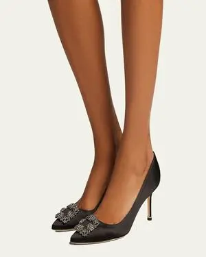 Manolo Blahnik Hangisi 70mm Pump - Flesh