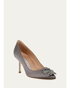 Manolo Blahnik Hangisi 70mm Pump - Gray