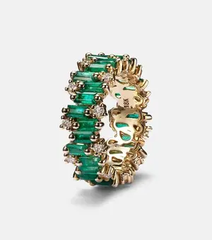 SUZANNE KALAN 18kt Gold Emerald And Diamond Ring