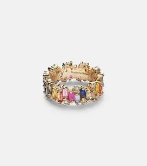 SUZANNE KALAN Suzanne Kalan Audrey 18kt Gold Ring With Sapphires And Diamonds Multicoloured