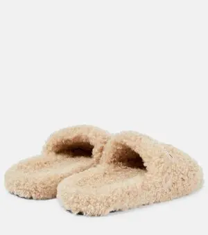 Balenciaga Furry Faux Shearling Slides