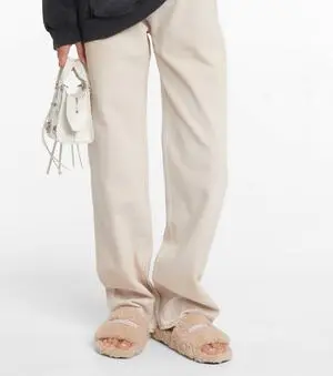 Balenciaga Furry Faux Shearling Slides