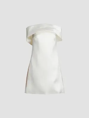 Amsale Mikado Off-the-shoulder Shift Dress - Ivory
