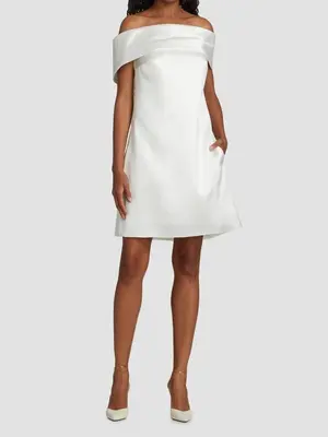 Amsale Mikado Off-the-shoulder Shift Dress