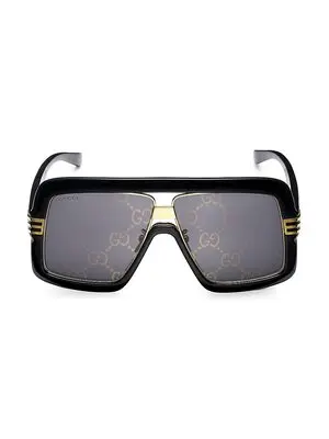 Gucci Men's 60MM Injection Mask Sunglasses - Black - Black