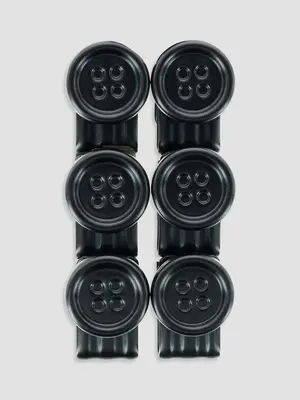 Trafalgar 6-piece No-sew Suspenders Buttons - Black