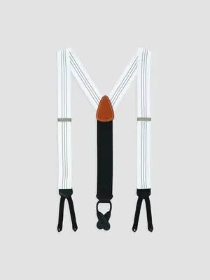 Trafalgar Fredrick Center Stripe Suspenders - White