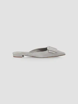 Manolo Blahnik Maysale Suede Flats - Grey