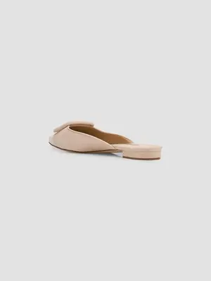 Manolo Blahnik Maysale Suede Flats - Nude