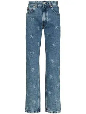 Martine Rose Logo-print Straight-leg Jeans