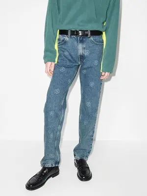 Martine Rose Logo-print Straight-leg Jeans