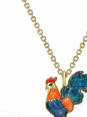 PRAGNELL 18kt Yellow Zodiac Rooster Pendant Necklace