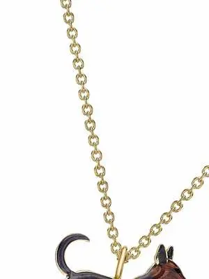 PRAGNELL 18kt Yellow Zodiac Dog Pendant Necklace