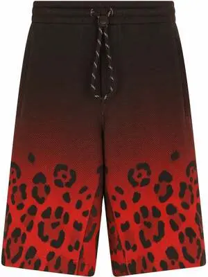 Dolce & Gabbana Gradient Leopard-print Track Shorts