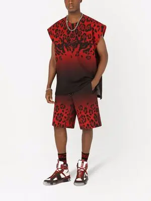 Dolce & Gabbana Gradient Leopard-print Track Shorts