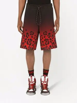 Dolce & Gabbana Gradient Leopard-print Track Shorts