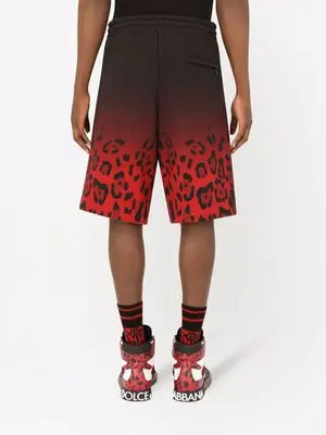 Dolce & Gabbana Gradient Leopard-print Track Shorts