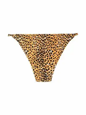 GANNI Animal-print Bikini Bottom - Orange