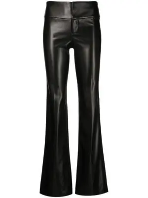 Alice + Olivia Olivia Vegan Leather Flared Trousers