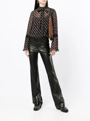 Alice + Olivia Olivia Vegan Leather Flared Trousers