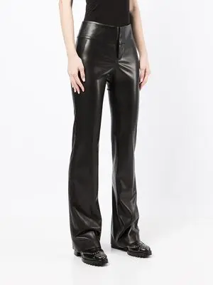 Alice + Olivia Olivia Vegan Leather Flared Trousers