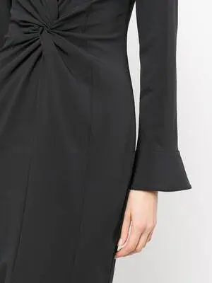 Cinq À Sept Mckenna Twist Midi Shirt Dress - Black