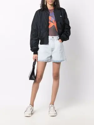 Off-White Diag-stripe Denim Shorts