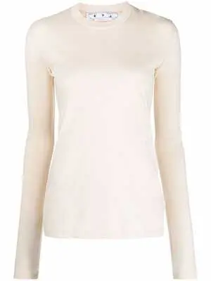 Off-White Diag-print Long-sleeve T-shirt - Neutrals
