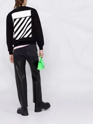 Off-White Diag-stripe Printed Sweatshirt - Black