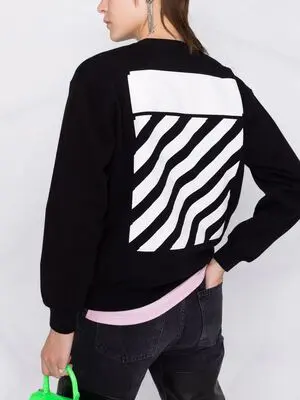 Off-White Diag-stripe Printed Sweatshirt - Black