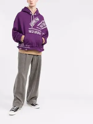 Palm Angels Bandana-print Hoodie - Purple