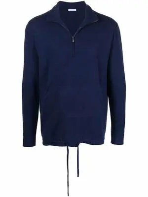Malo Zip-placket Pullover - Blue