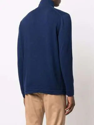 Malo Zip-placket Pullover - Blue