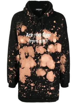 SANKUANZ Tie-dye Cotton Hoodie - Black